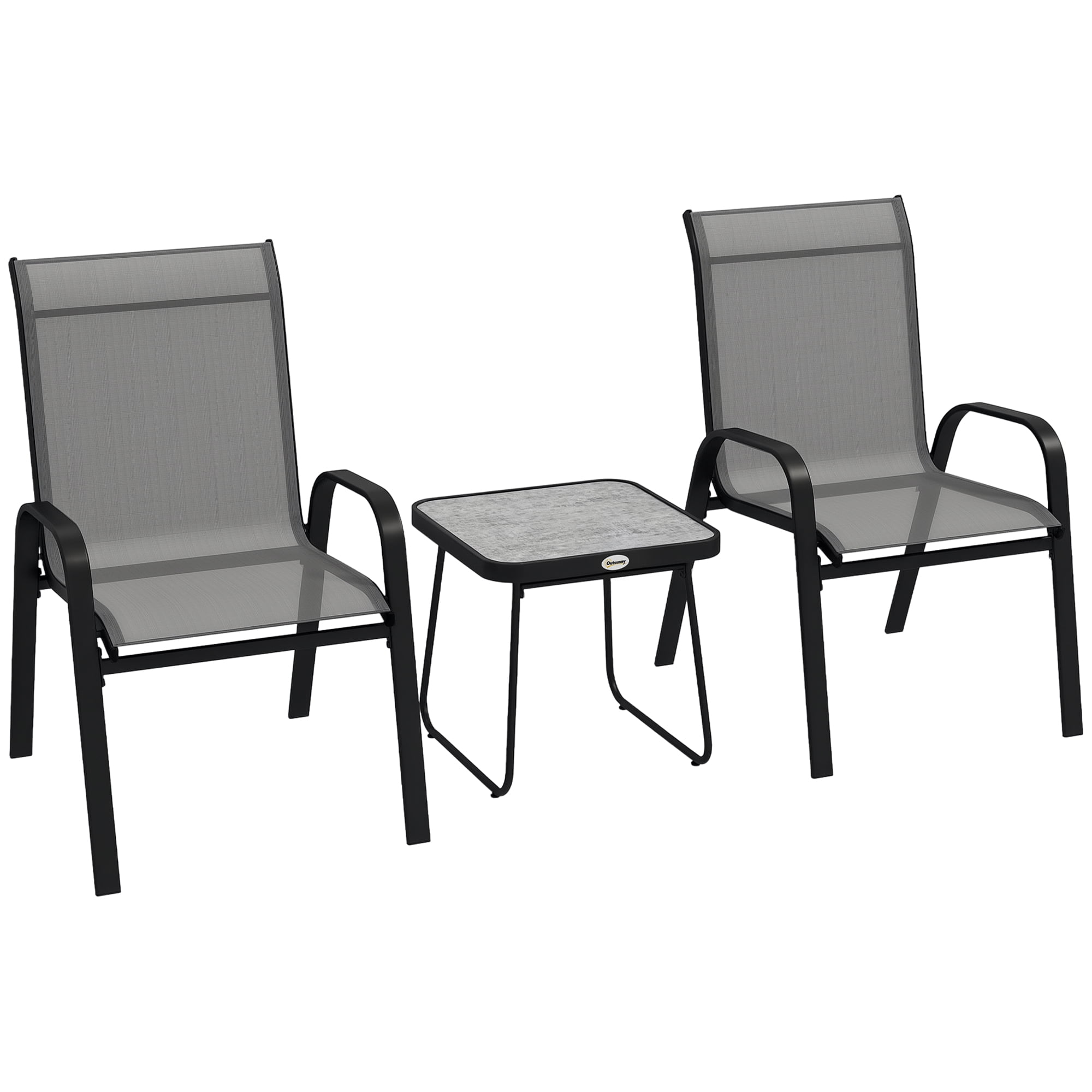 Click here for Outsunny 3-Piece Patio Bistro Set With Stackable C... prices