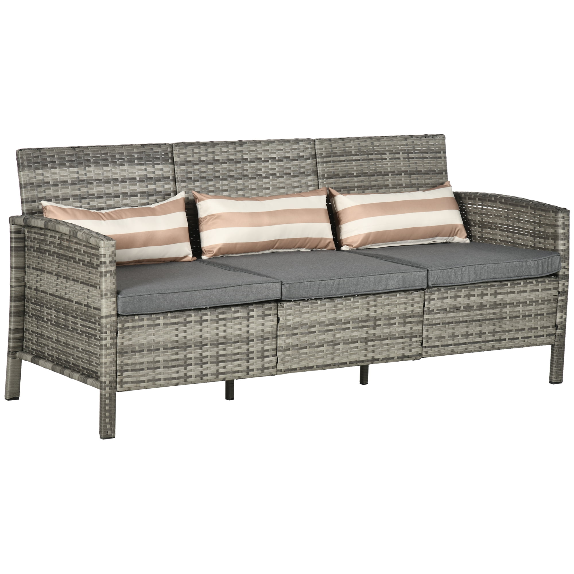 Click here for Outsunny 3-Seater Wicker Outdoor Sofa  Cushioned R... prices