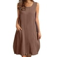 Women Summer Spaghetti Strap Button Down V Neck Sleeveless Casual Mini