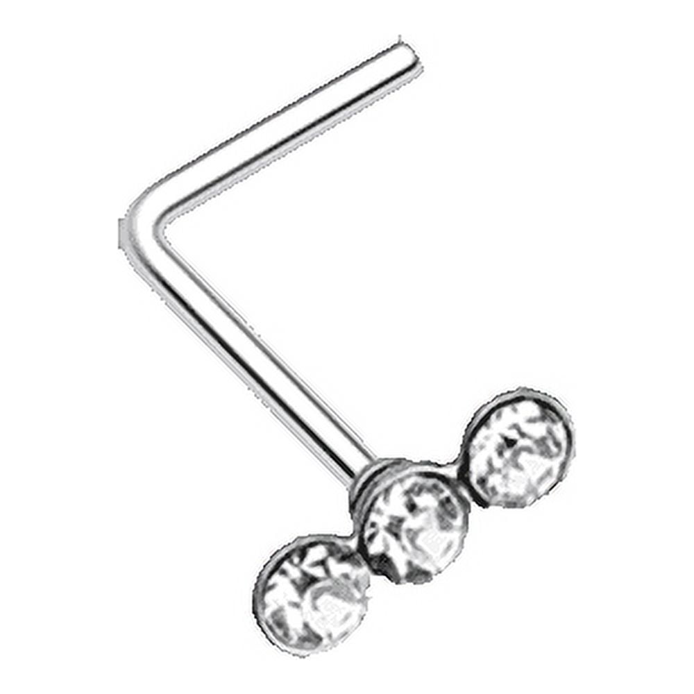 Triple Linear Gem L-Shaped Nose Ring - Walmart.com