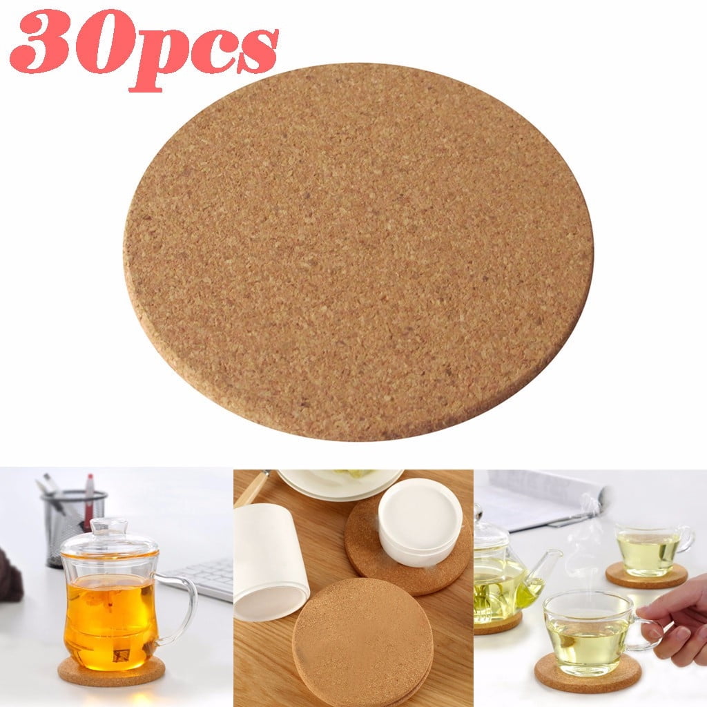Click here for Dvkptbk Coasters 30pc Cork Wood Drink Tea Coffee C... prices