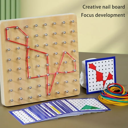 pitrice Wood Geoboard Manipulative Geo Board Graphical Educational ...