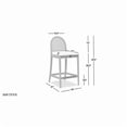 2-Pack Curved Back Cane Bar Stools, Neutral Gray Upholstered Counter ...