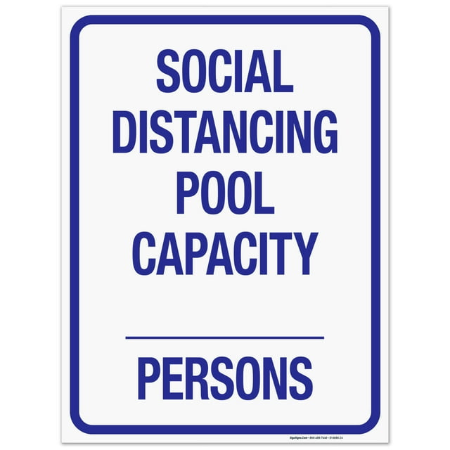 Social Distancing Pool Capacity Sign, Pool Sign, 10x10 Vinyl Sticker ...