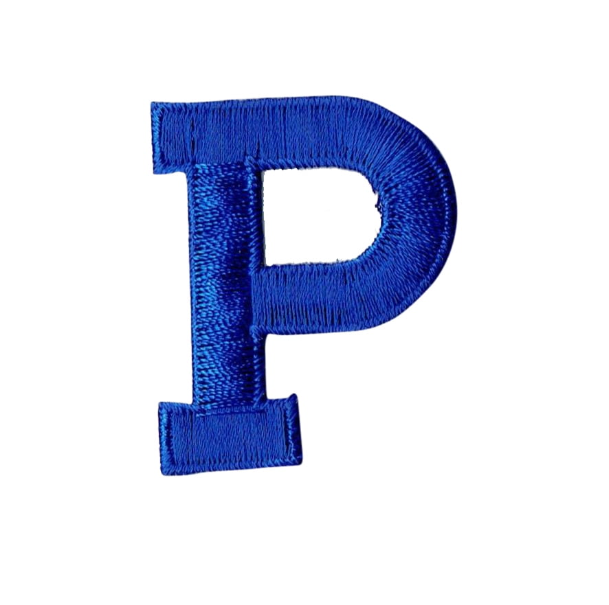 Alphabet Letter - P - Color Royal Blue - 2" Block Style - Iron On ...