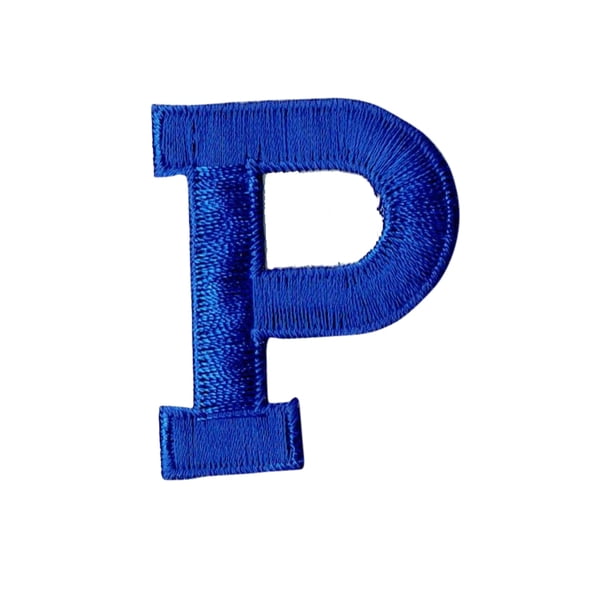Alphabet Letter - P - Color Royal Blue - 2" Block Style - Iron On ...