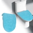 Lshylf Solid Color Toilet Lid Cover Plush Elastic Non Slip Washable Fit ...