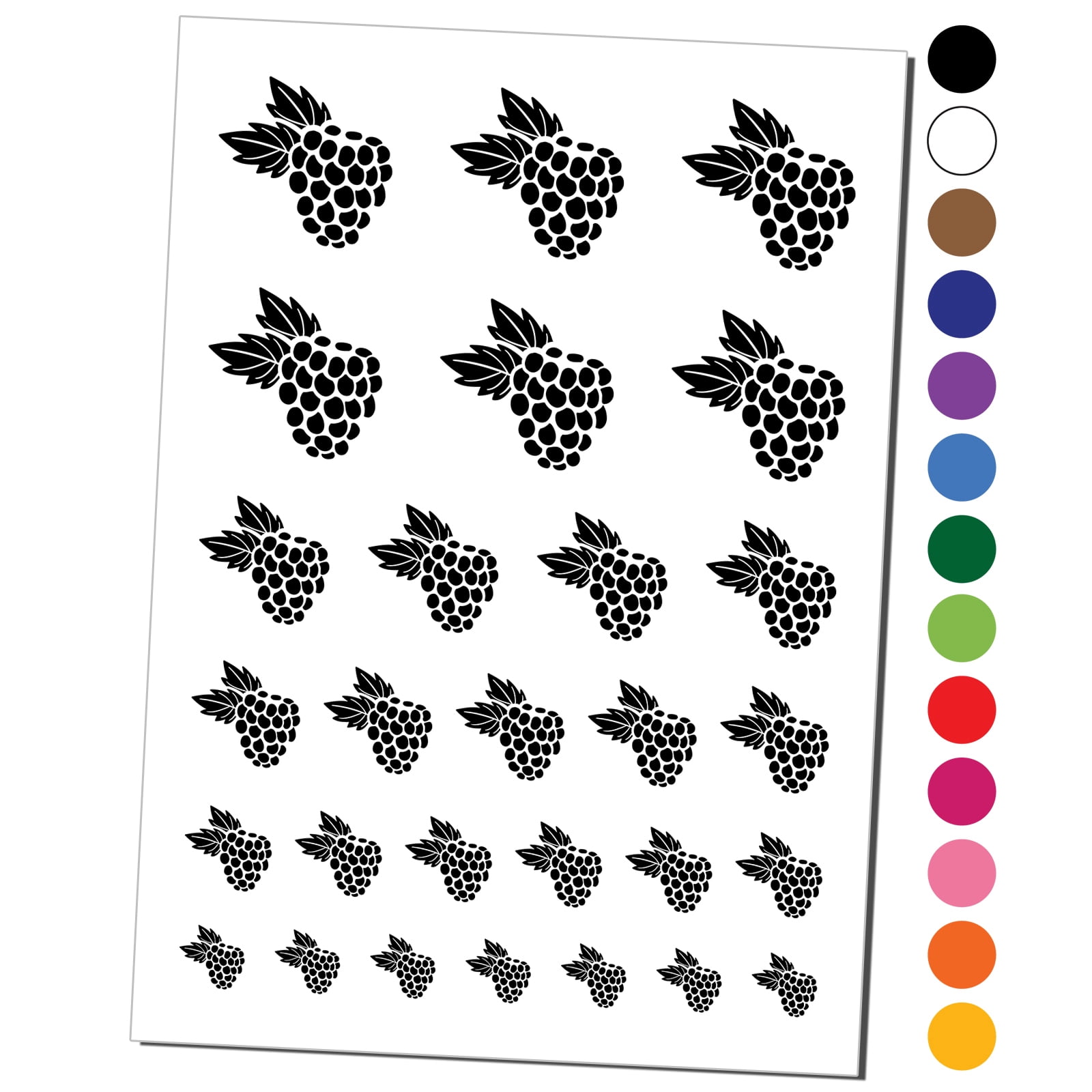 Raspberry Blackberry Fruit Water Resistant Temporary Tattoo Set Fake ...