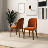 Belar Mid-Century Velvet Dining Chair in Burnt Orange (Set of 2 ...