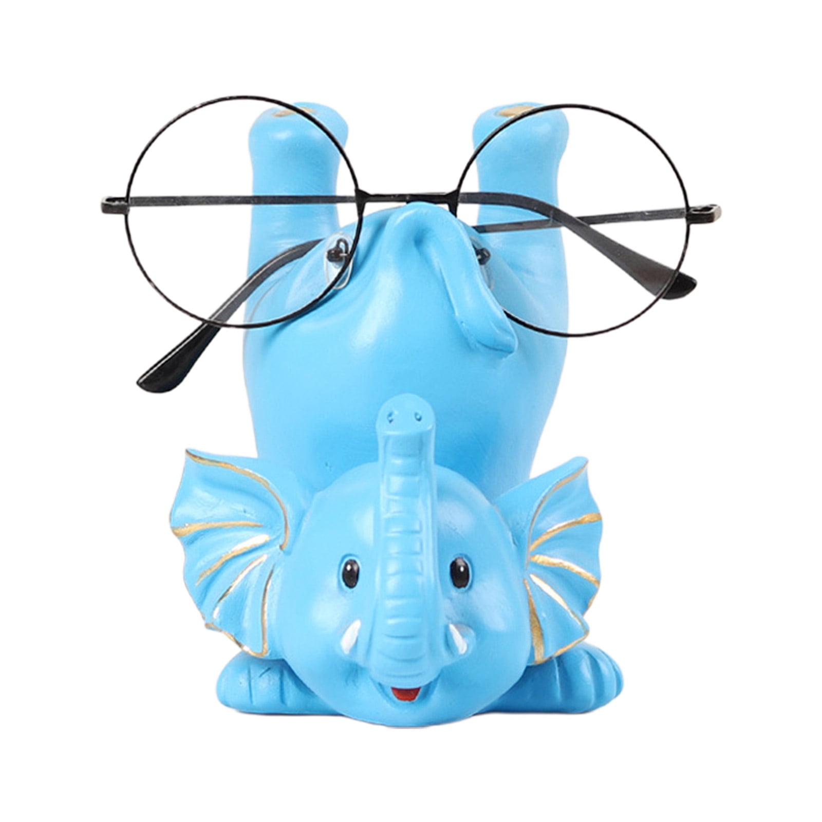 BYDOT Cute Elephant Figurines Glasses Holder Resin Animal Statues ...