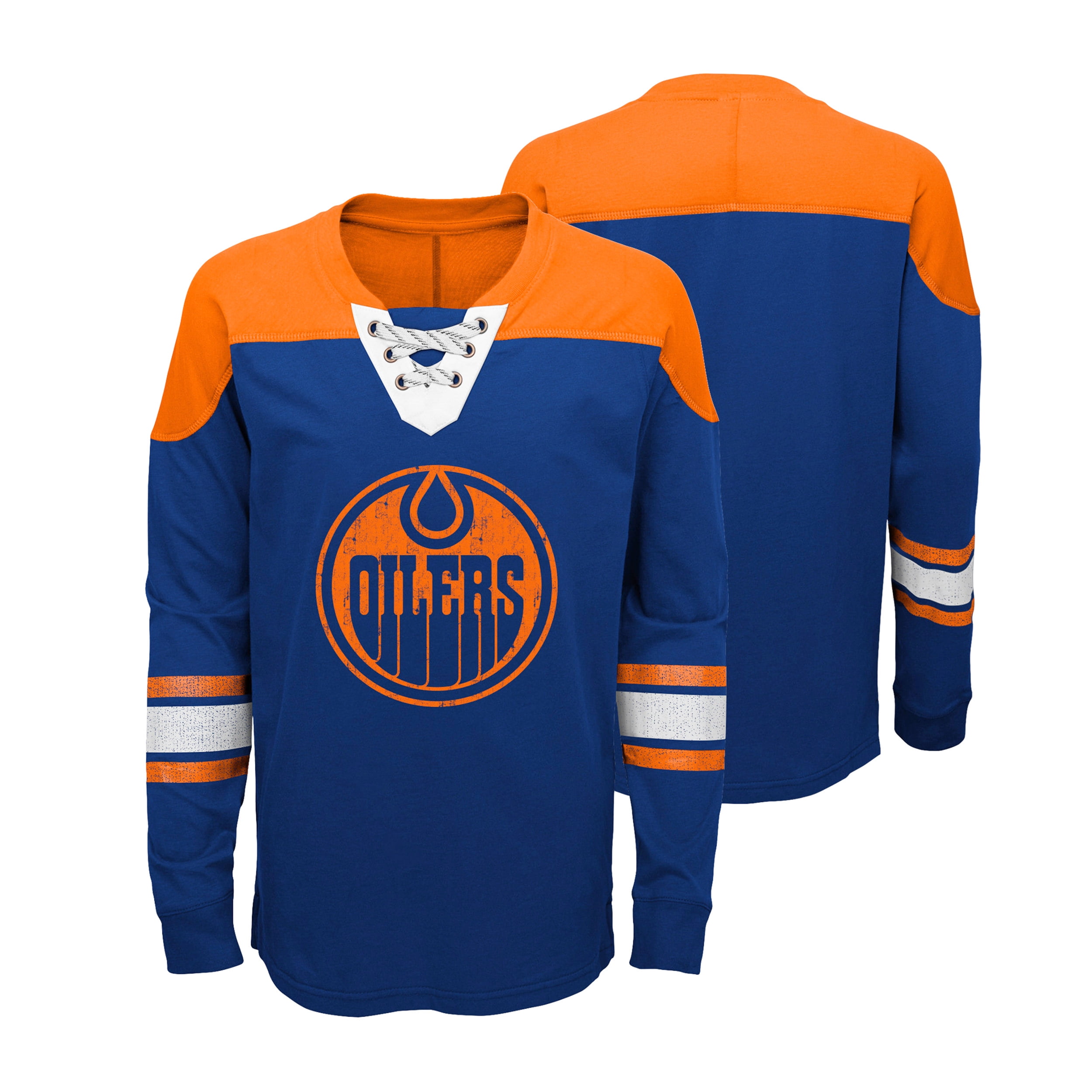 Youth Edmonton Oilers NHL Perennial Long Sleeve Hockey Crew | Walmart ...