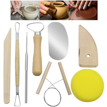 TILIYHELLO 8 Pieces Pottery Tools Kit Sculpting Tool, Modeling Tools ...