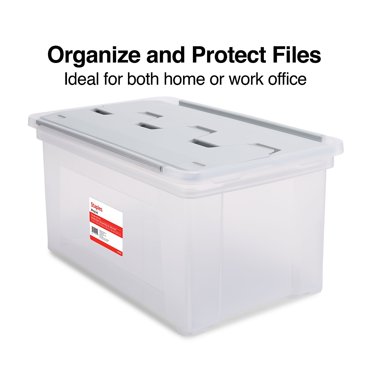 IRIS Split-Lid Letter Size File Box, Large, Clear - Walmart.com