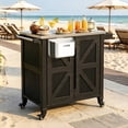 TTGIEET Outdoor Grill Cart with Storage Cabinet, Portable BBQ Prep ...