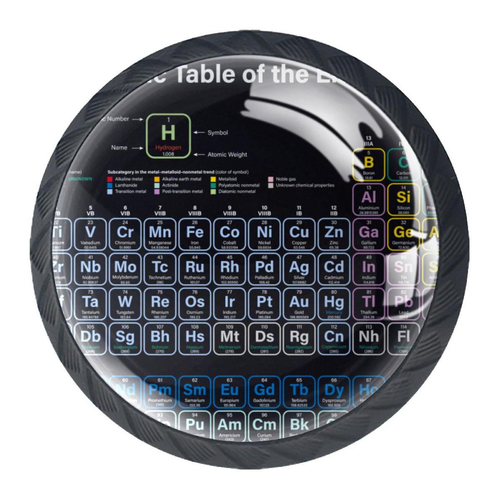 4 Pcs Educational Periodic Table Knobs for Kitchen Cabinet Cupboard ...