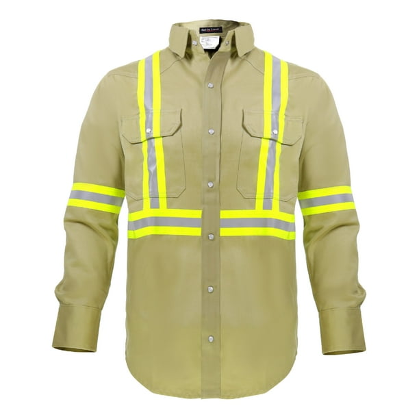 Flame Resistant FR High Visibility Hi Vis Shirt - 88% C/12% N - 7oz (2X ...