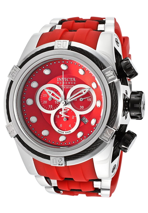 Invicta Men's 14402 Bolt Reserve Red Polyurethane Chrono Red Dial Watch ...