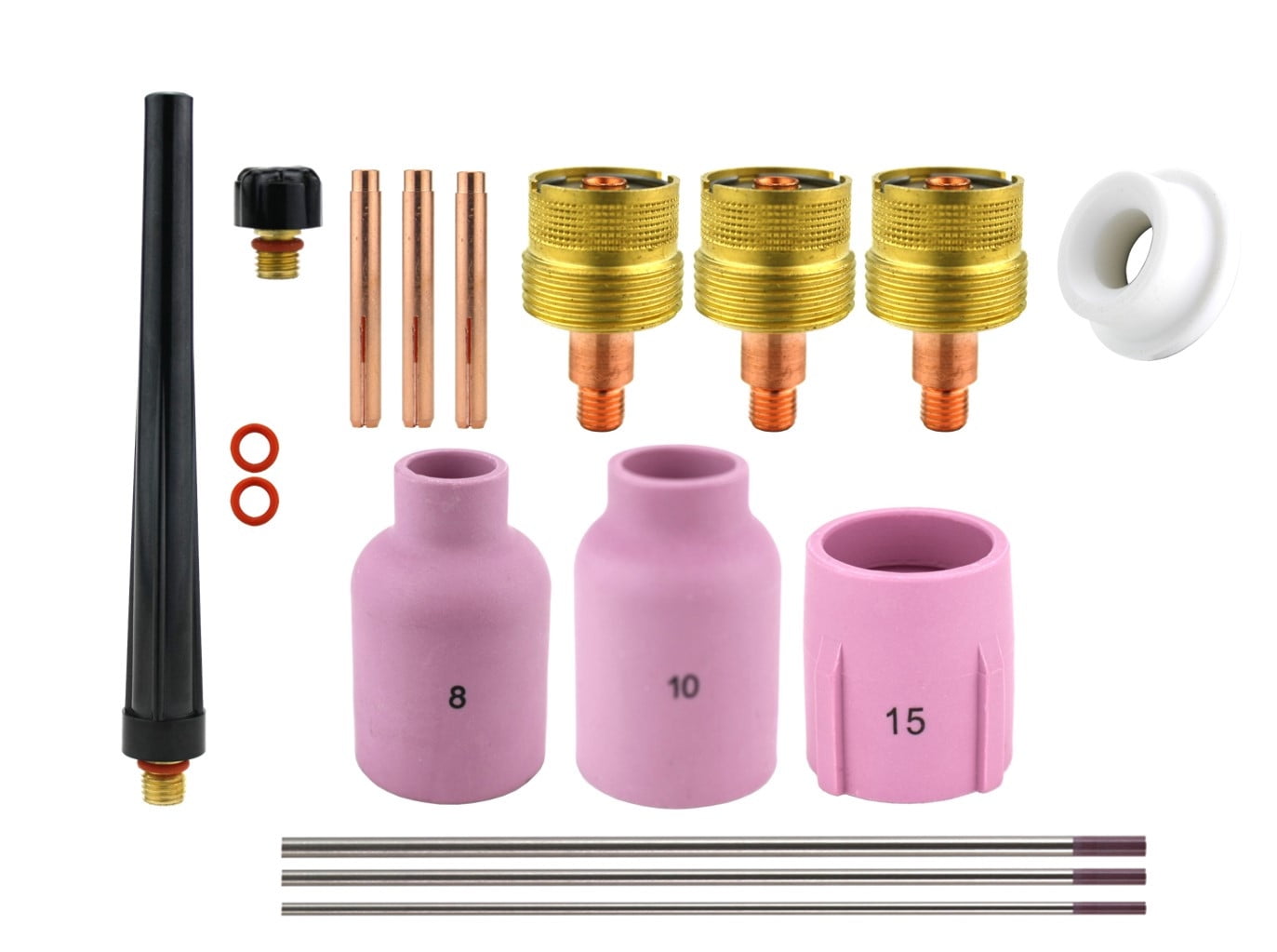 Consumables Kit for 9-20-25 Series TIG Torches with Large Diameter Gas ...