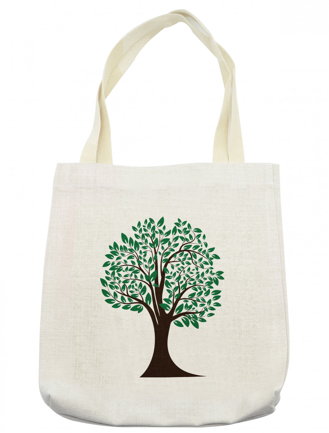 Nature Tote Bag, Simplistic Spring Leaves on Tree Forest Illustration ...