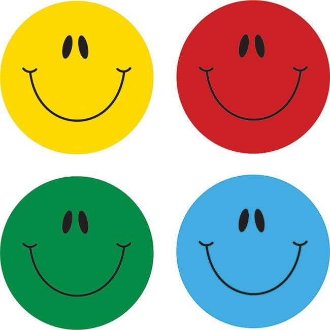 (12 Pk) Smiley Faces Multicolor Stickers 120 Per Pk - Walmart.com ...