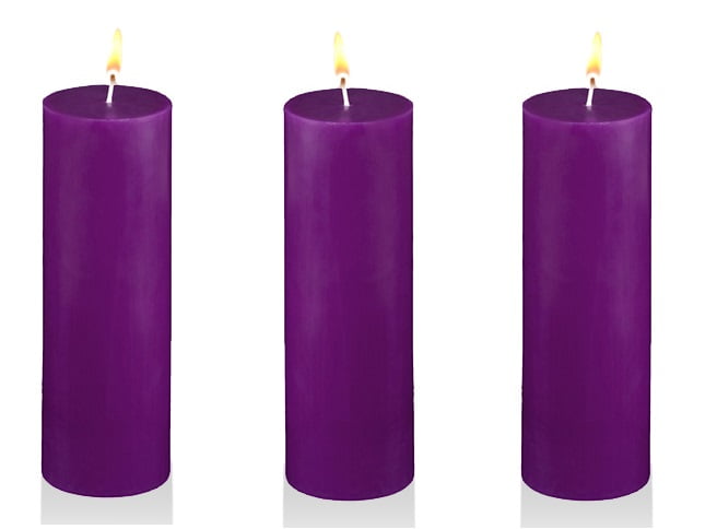 3" x 9" Purple Pillar Candles (Set of 3) - Walmart.com