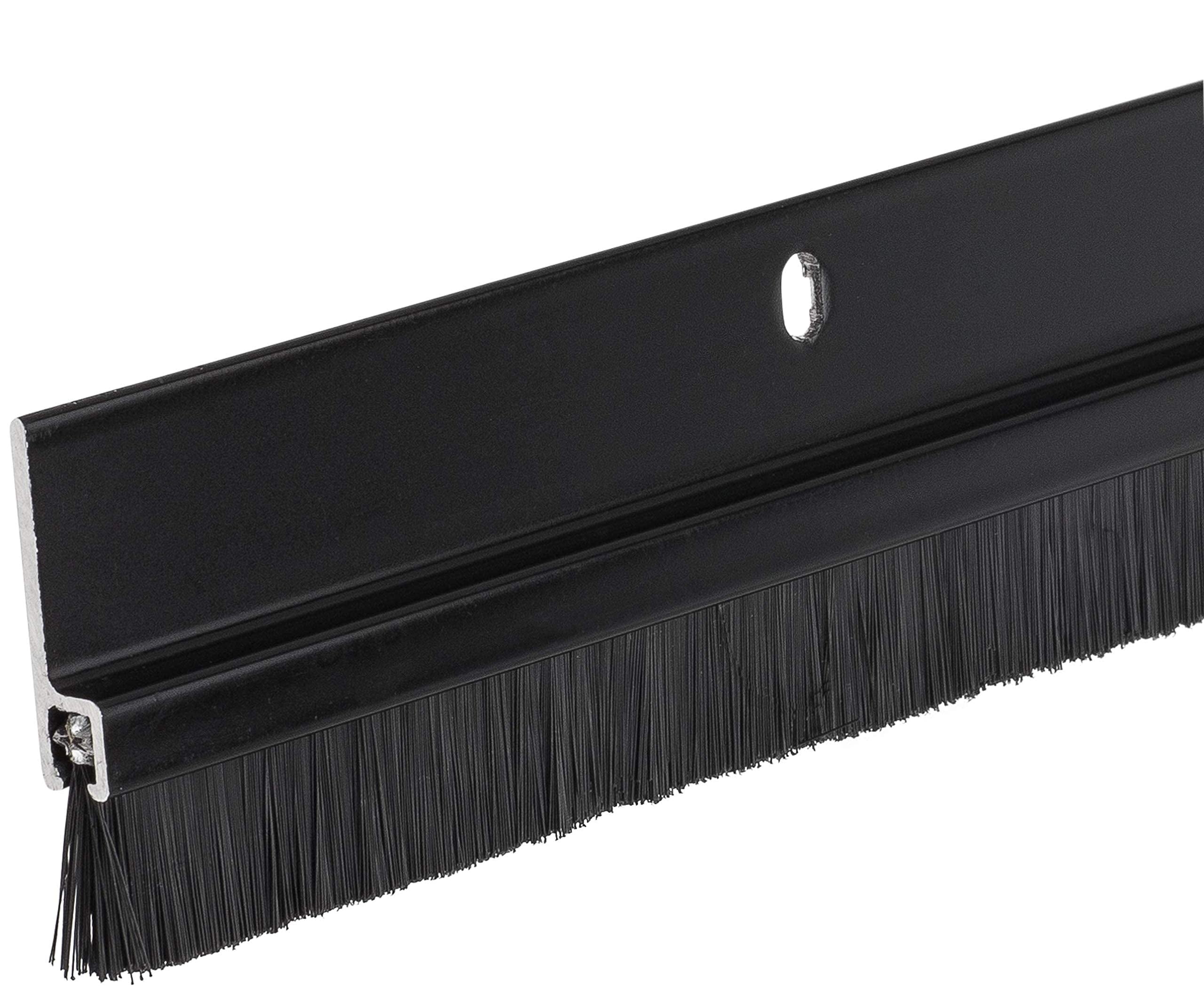 84" Black Door Sweep with Brush for Gaps up to 1" for use on Bottom of ...