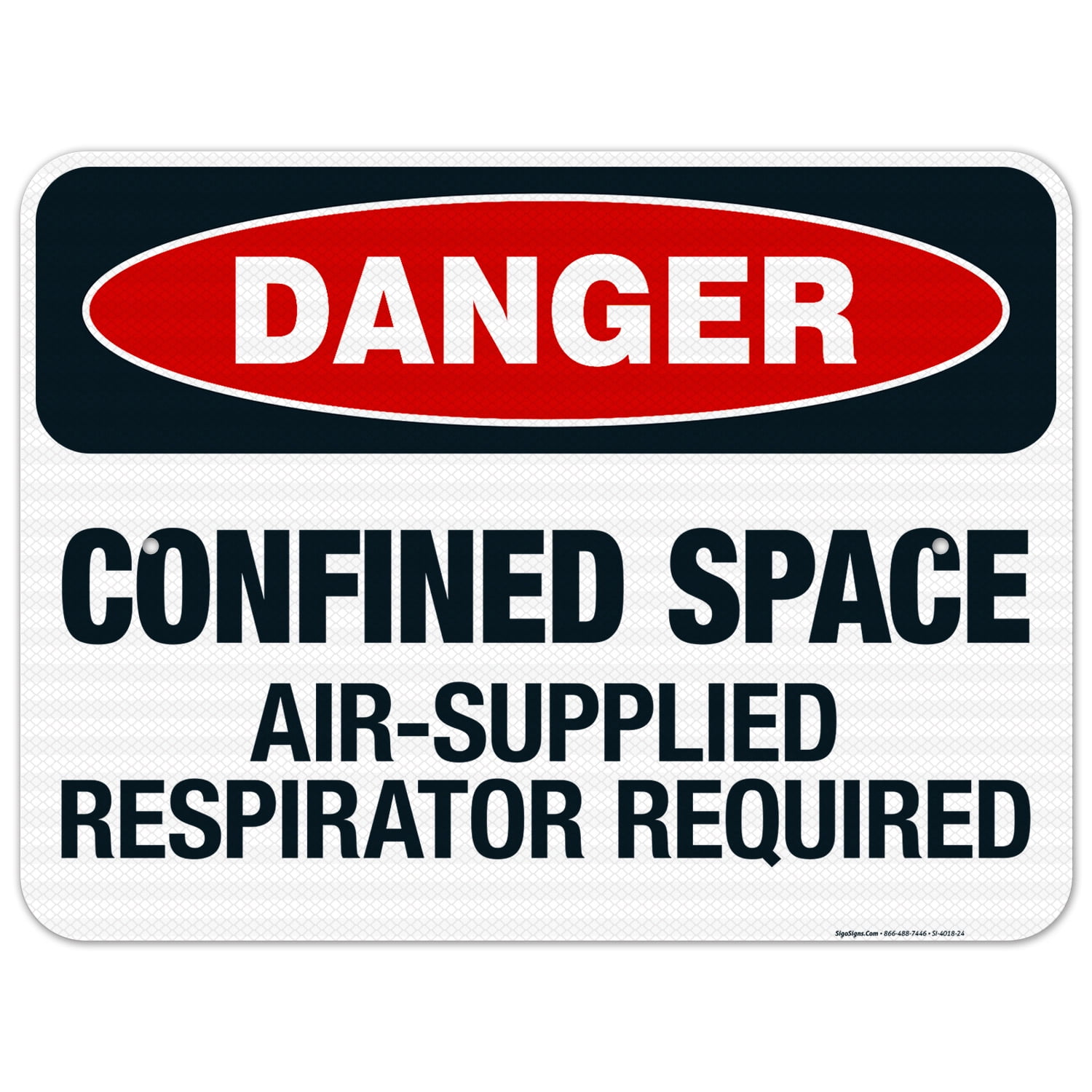Danger Confined Space Air-Supplied Respirator Required Sign, OSHA ...