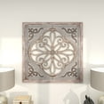 Free Shipping! DecMode Gray Wood Scroll Wall Decor with Metal Accents ...