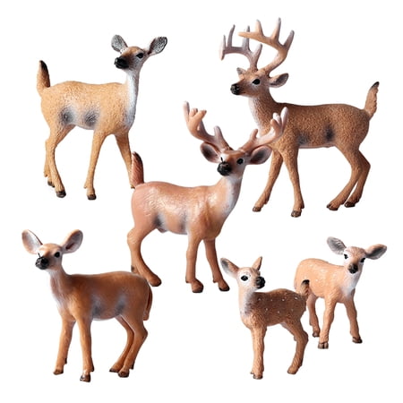 IUYYPU 6pcs Early Educational Gifts White Tailed Deer Realistic ...