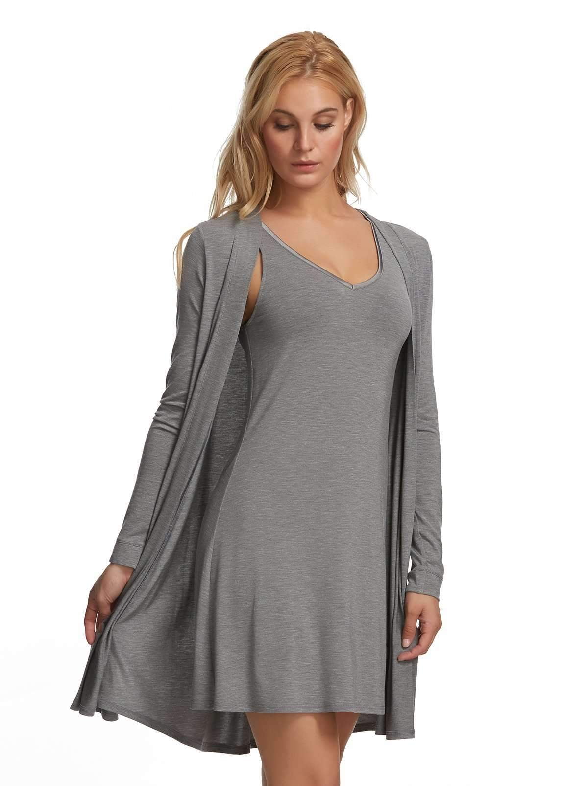Felina Modal Tank Chemise And Wrap - Women’s Loungewear, Posh Pajama ...