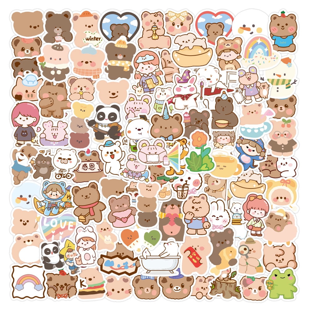 Paquete de 100 pegatinas de oso coreano de dibujos animados para niños ...