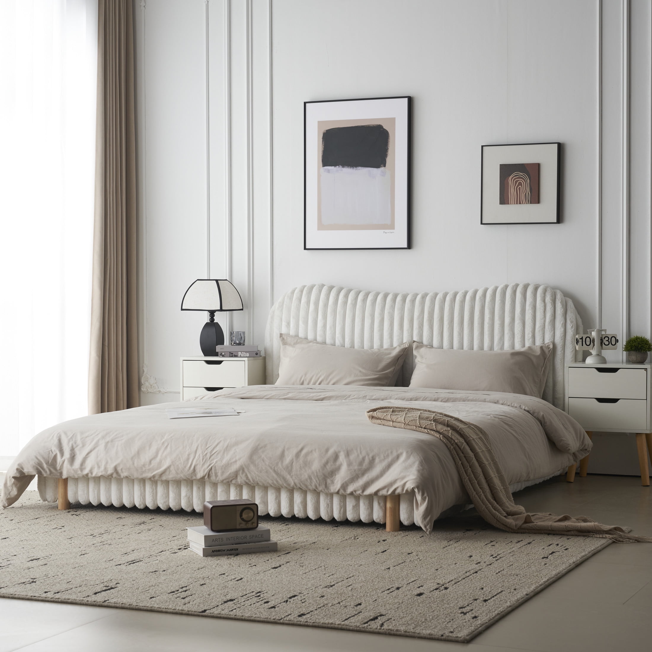 Christopher Knight Home Modern Boucle Upholstered King Bed Frame ...