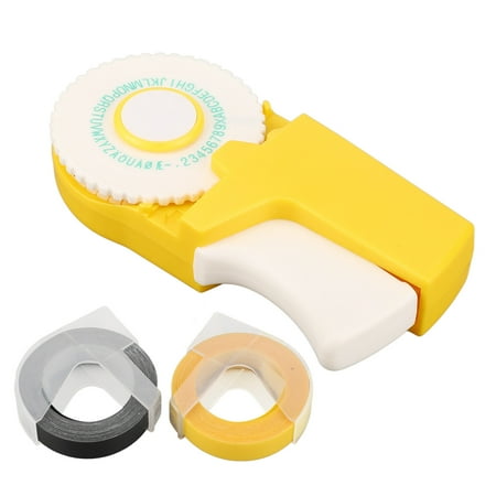Embossing Label Maker, Manual Lettering Portable Mini Yellow Manual ...