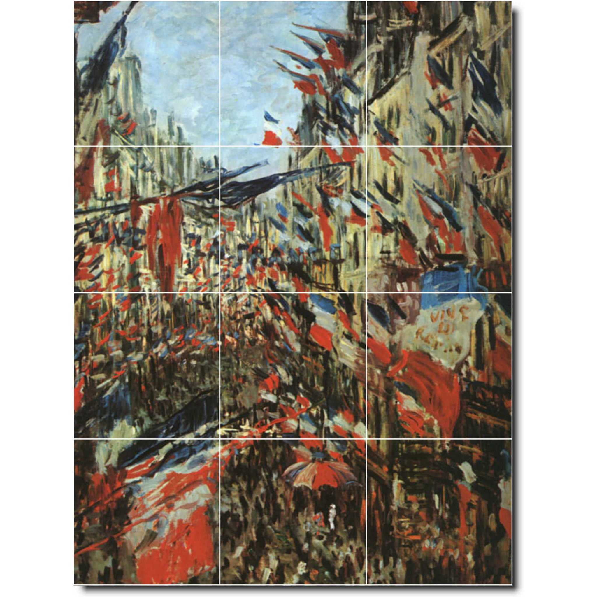 Ceramic Tile Mural-Claude Monet City Floor Tile Mural 3. 12.75" w x 17 ...