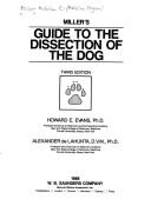 Pre-Owned Miller's Guide to the Dissection of the Dog (Hardcover ...