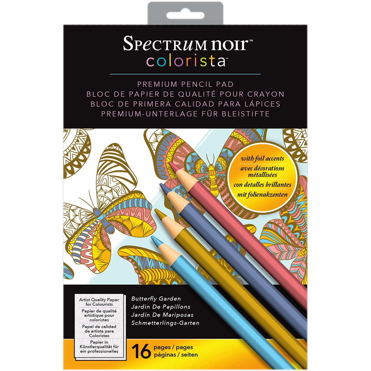 Spectrum Noir Colorista Pencil Pad W/ Foil 5"X7"-Butterfly Garden ...