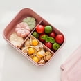 Meggemo Fiber Divided Lunch Box Airtight Seal Microwave Safe Bento Box for Work Office Meal Prep ...