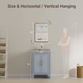 Brushed Gold Bathroom Mirror, 16" x 24" Beveled Rectangle Wall Mirror ...