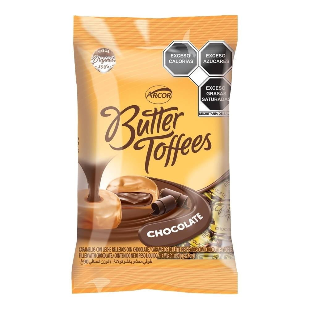 Caramelos Arcor Butter Toffees con leche y rellenos con chocolate 90 g ...