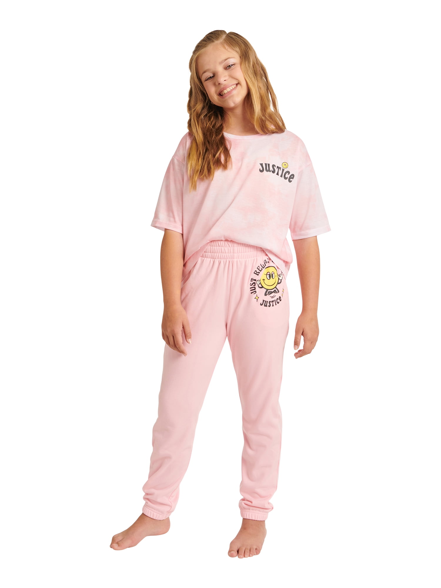 Justice Girls Short Sleeve Top and Jogger Sleep Pant, 2-piece Pajama ...