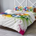 4 Piece Duvet Cover Set Cal king, Colorful Soccer Balls Soft Breathable ...