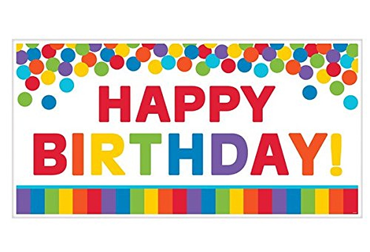 Amscan "Happy Birthday!" Giant Rainbow Colored Party Sign, 65 X 33.5 ...