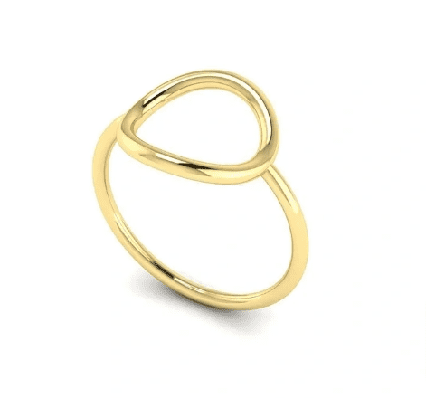 Alissa Geometric Gold Open Circle Rings 18K Gold Plated Fashion ...