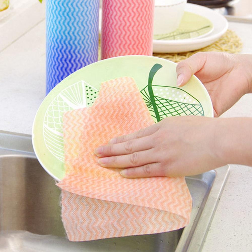 Mgaxyff 50pcs Disposable Non-stick Oil Non-woven Fabric Duster Dish ...