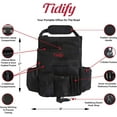 Tidify Velcro Sleeve Front Seat Car Organizer with Stabilizing Side Straps, Black, Fits Laptops ...