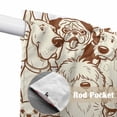 Beige Dag Swag Curtain Valance for Window 2 Panels Brown Lines Puppy ...