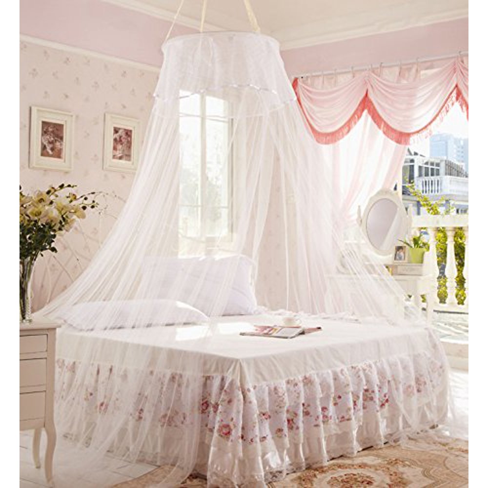 Home Cal Mosquito Bed Netting, Round Top 3 layer Mosquito Net Bed ...