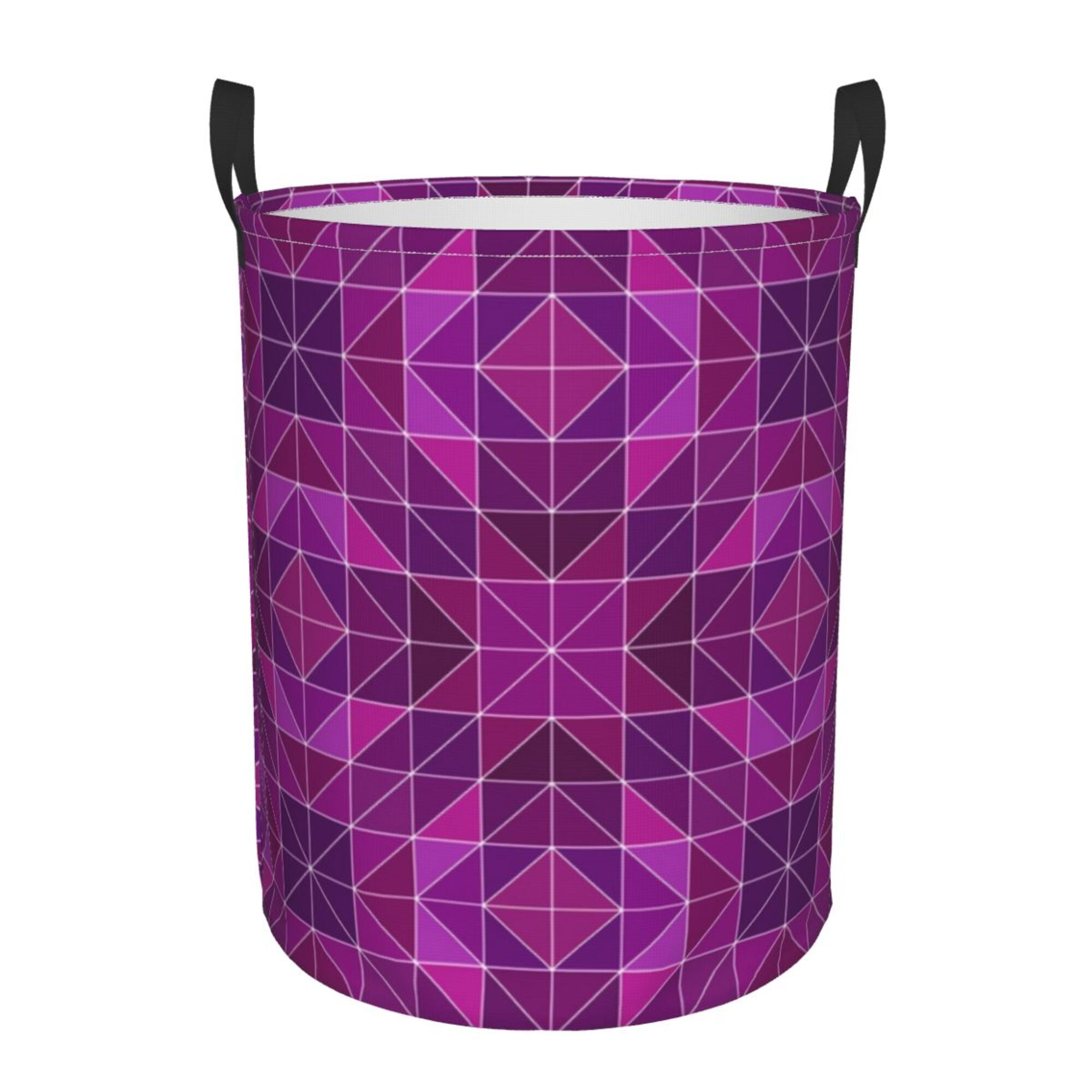 LNWH Laundry Basket Organizer, Purple Triangle Mosaic Pattern Foldable ...