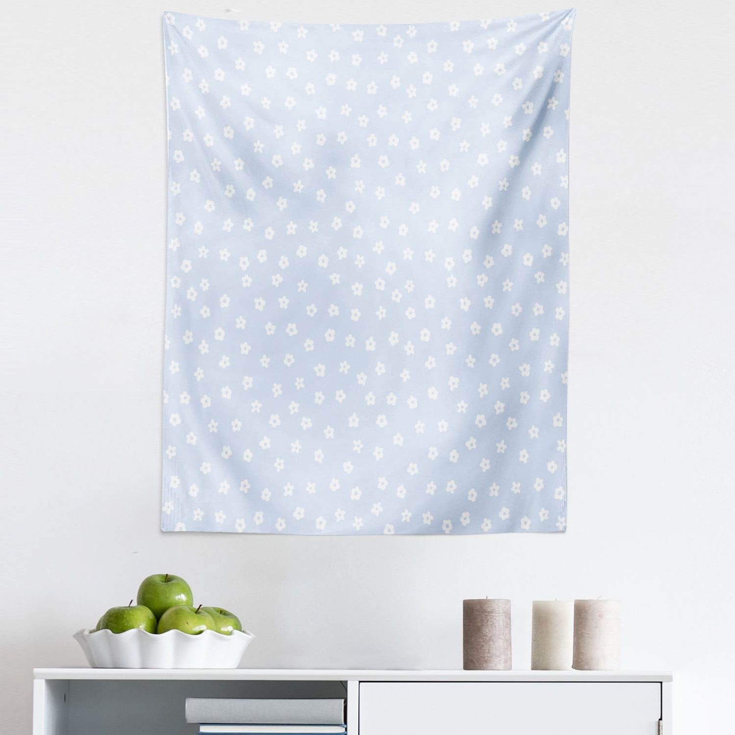 Floral Tapestry, Scattered Small Spring Blossoms Pattern Wild Flowers ...