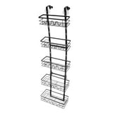 Worgeous Black Metal Over Door Hanging Storage Rack With 5 Baskets ...